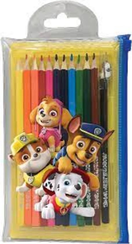 Paw Patrol kleurpotloden met puntenslijper in sluitbare etui | bol