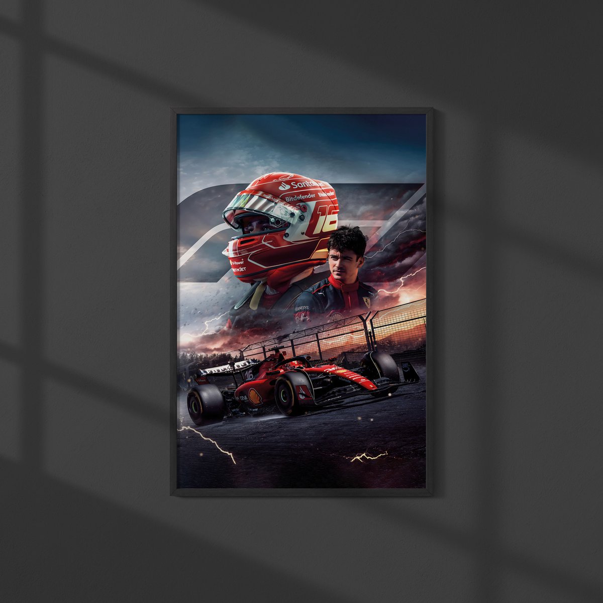 2023 Charles Leclerc Ferrari Formule 1 Poster - Formaat 70x50 cm | bol