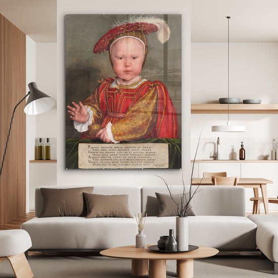 MuchoWow® Glasschilderij 120x160 cm - Schilderij acrylglas - Portret ...