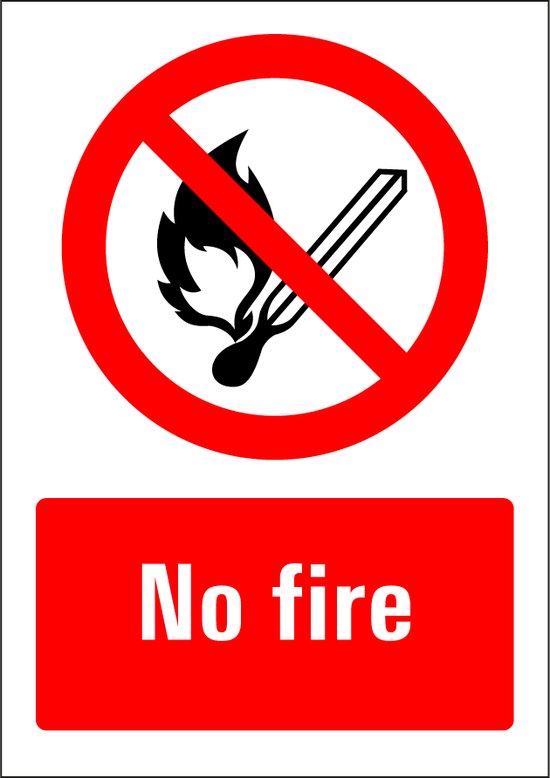 No fire sticker 210 x 297 mm | bol.com