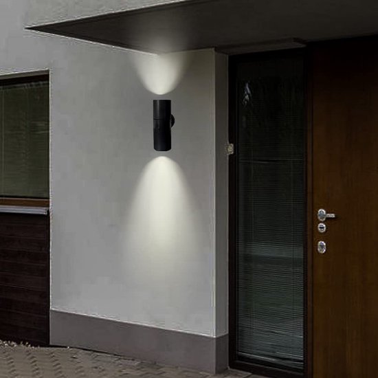 RESKO - vwin Applique d'extérieur noir mat applique d'extérieur IP65 rayonne vers le... | bol.com