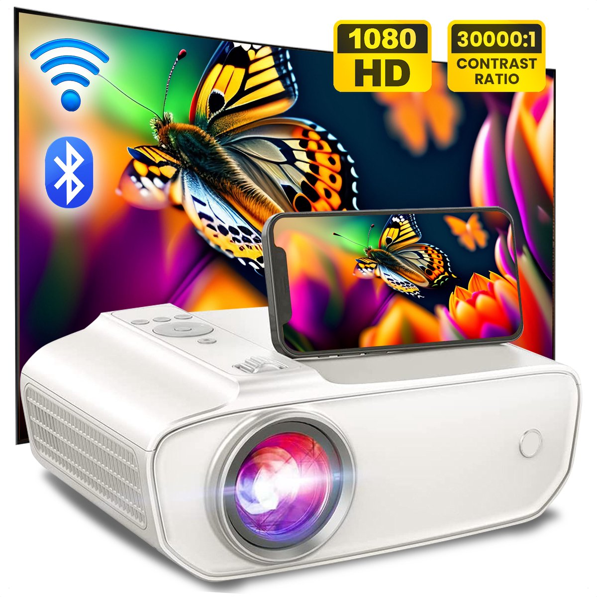 Beamer - HD 1920x1080P - 8500 Lumen - Mini Projector | bol
