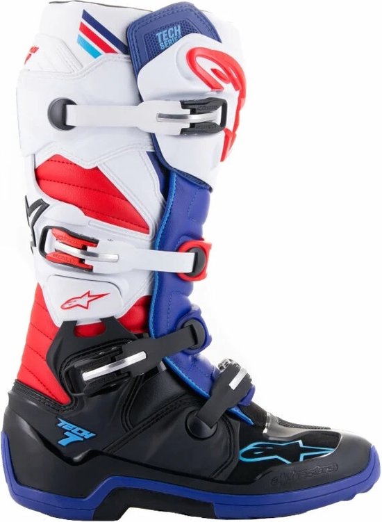 Alpinestars Tech 7 Black Dark Blue Red White US 12 - Maat - Laars | bol