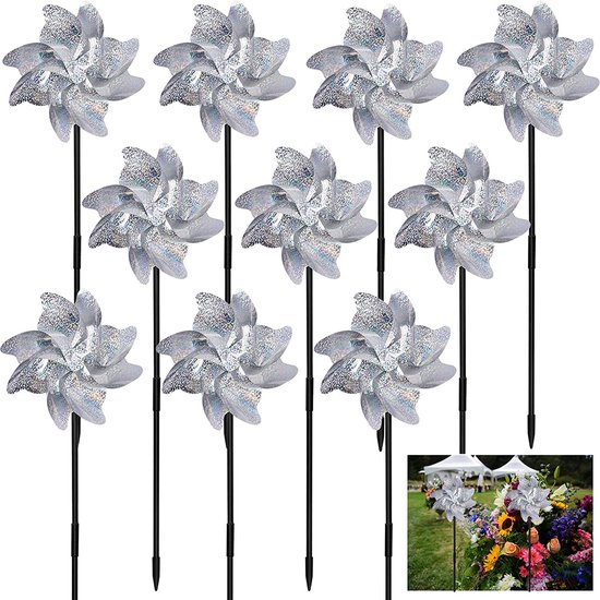 10 stuks wind mollen, vogelafweer, reflecterende wind mollen, fruittuin ...