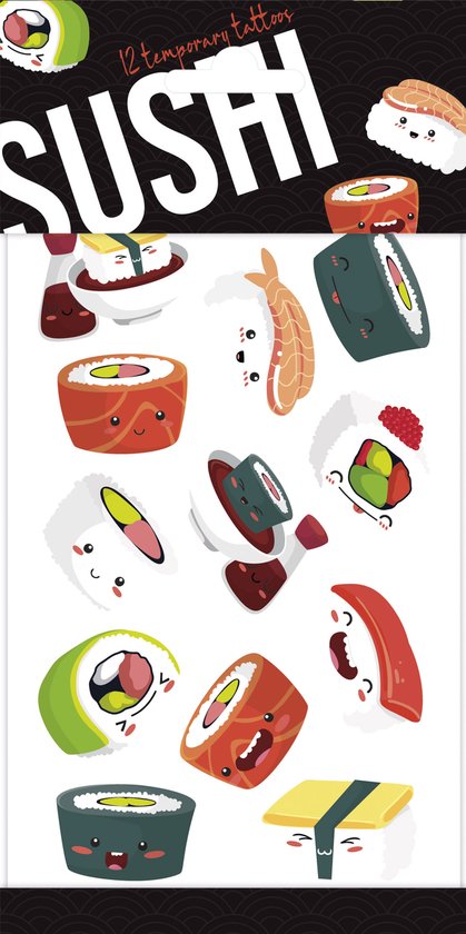 36x Sushi Plak Tattoo - Party Feest Thema Fun | bol.com