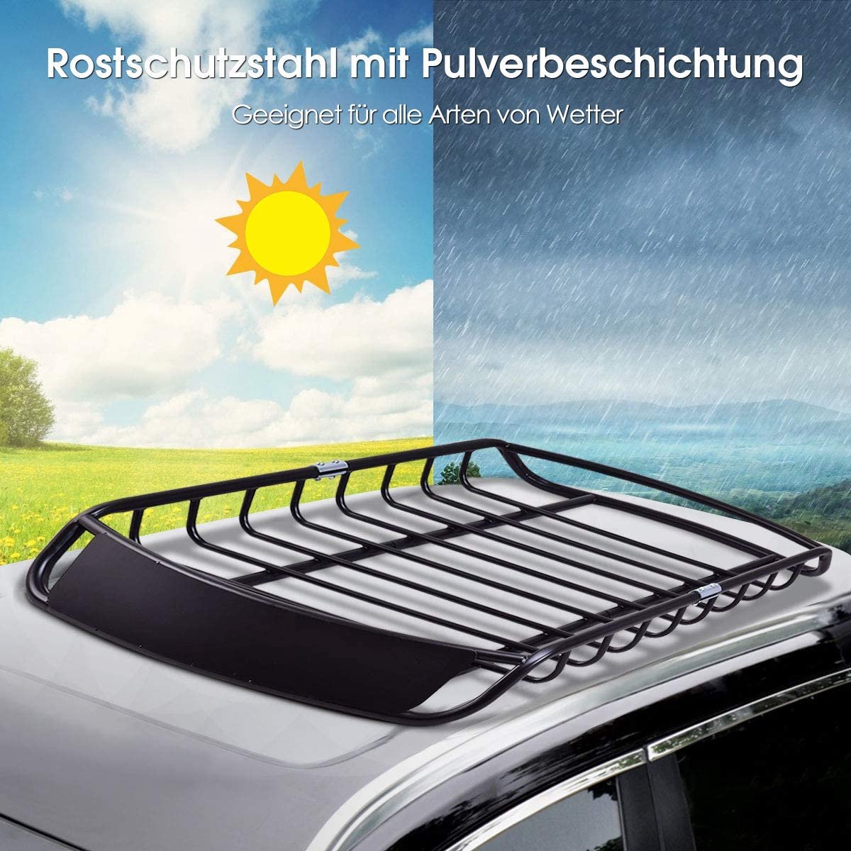 Dakmand universele lading dakrek mand zwart dakdrager auto, dakkoffer ...