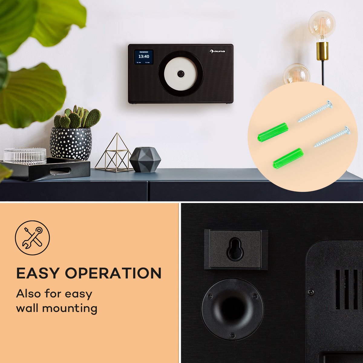 Auna Vertico Swing DAB DAB+ radio met cd speler | DAB+/FM radiotuner ...