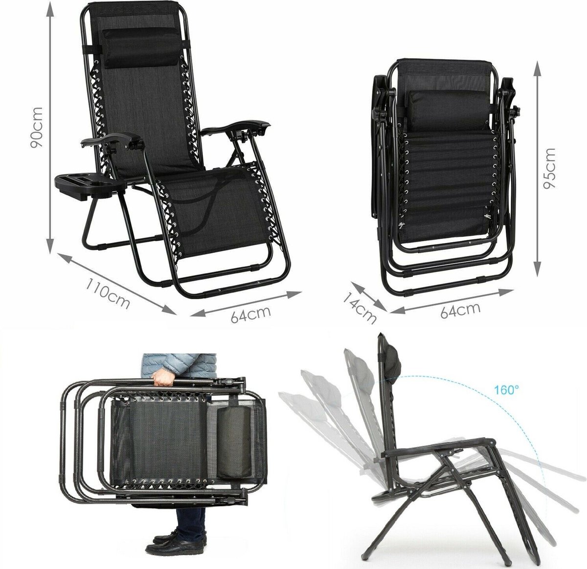 Ligstoel - Ligstoel met wielen - Ligbed - Ligstoel tuin - Ligstoel ...