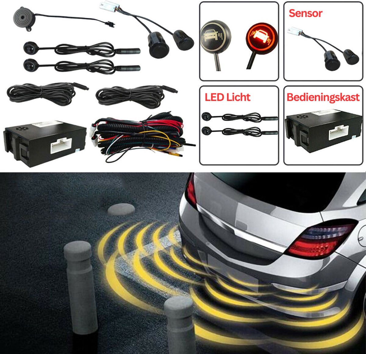 Dodehoek Sensor Auto Set Wit Universeel - Dodehoekspiegel Auto ...