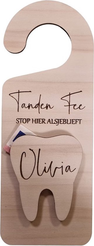 LBM gepersonaliseerde deurhanger - tandenfee - hout | bol.com
