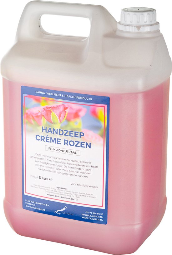 Handzeep Crème Rozen 5 liter - navulling | bol