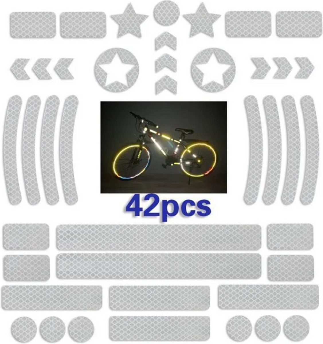 Reflecterende stickers - Reflectie stickers wit/grijs - Stickers die ...