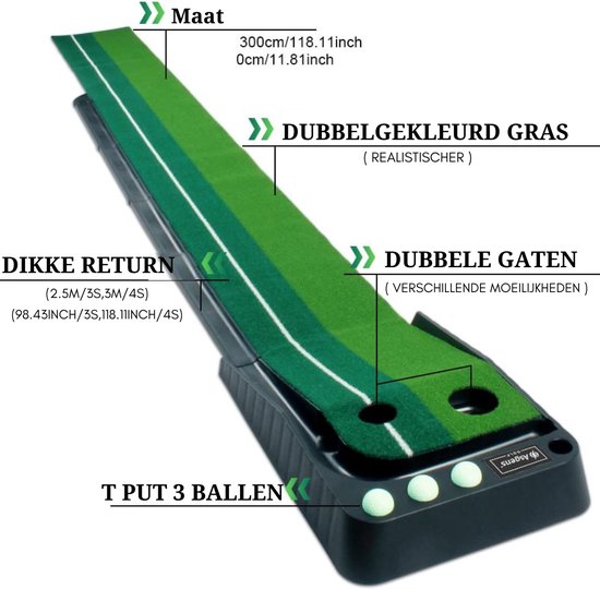 Putting Mat - Golfmat - Oefenmat Golfen - Pitch en Put - Golf Putting ...