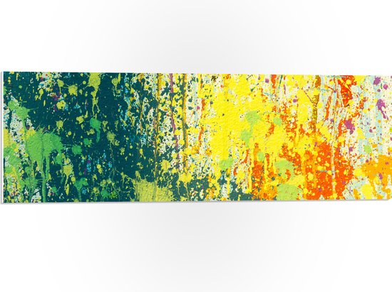 PVC Schuimplaat- Gele, Groene en Oranje Vlekken - 90x30 cm Foto op PVC ...