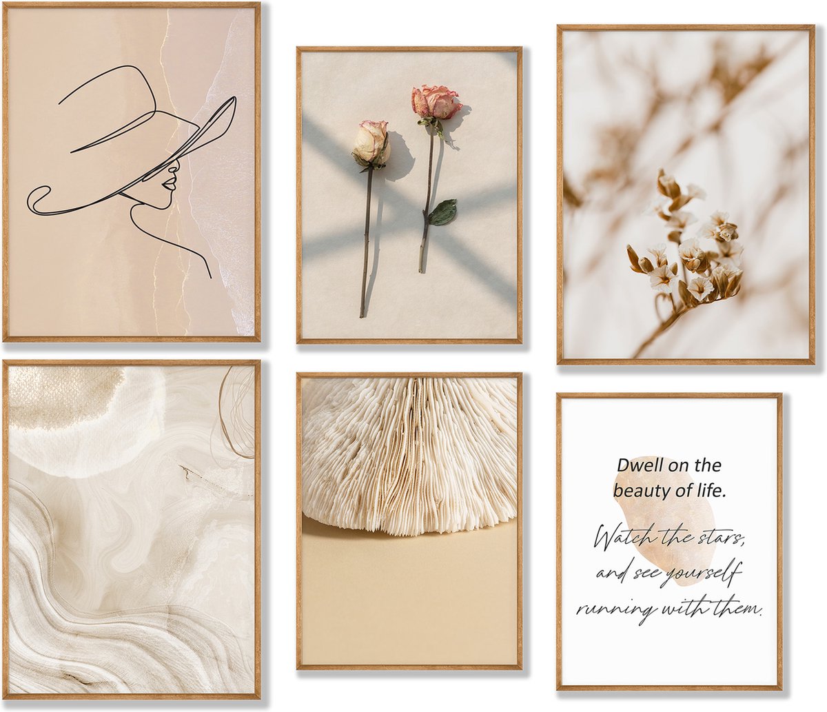 Set d'affiches beiges - Set d'affiches esthétiques - Décoration murale ...