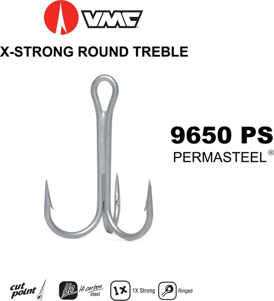 VMC - 9650PS - Vishaken - Vishaakjes - Dreg - Dreghaak - Vissen - Treble - 100 stuks -... | bol.com