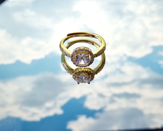 ring dames goud 18k verguld geelgoud/dames sieraden/ring dames met ...