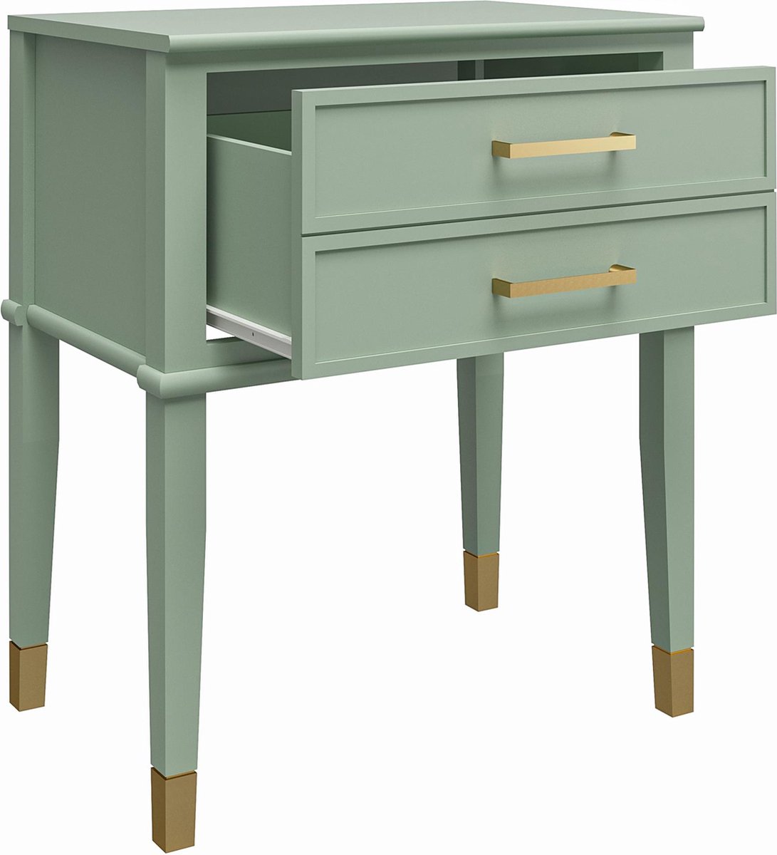 Bijzettafeltje met 2 lades in MDF groen | bol.