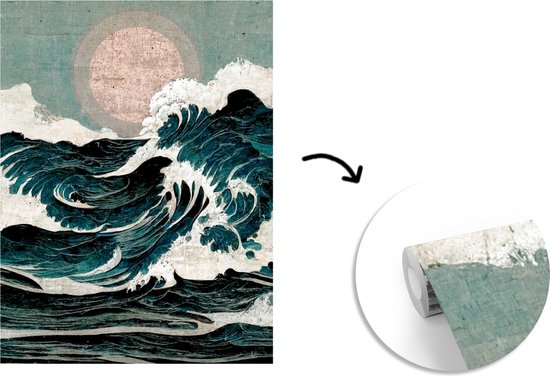 Vintage - Zee - Golven - Zon - Behangpapier | bol