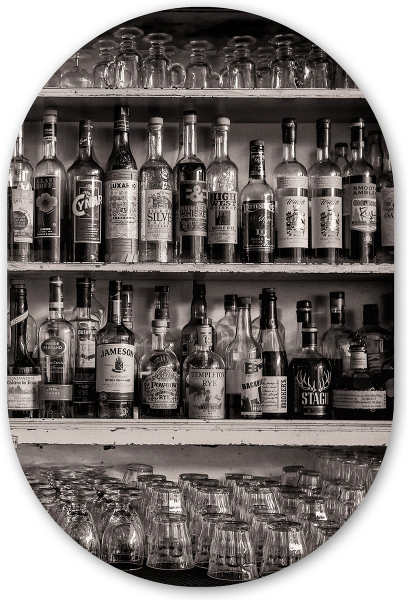 Bar - Alcohol - Drank - Stilleven Kunststof plaat (5mm dik) - Ovale ...