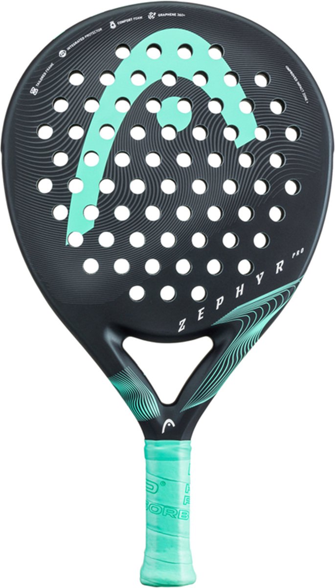 Head Zephyr Pro 2023 Padel Racket Black/Turquoise O/S | bol