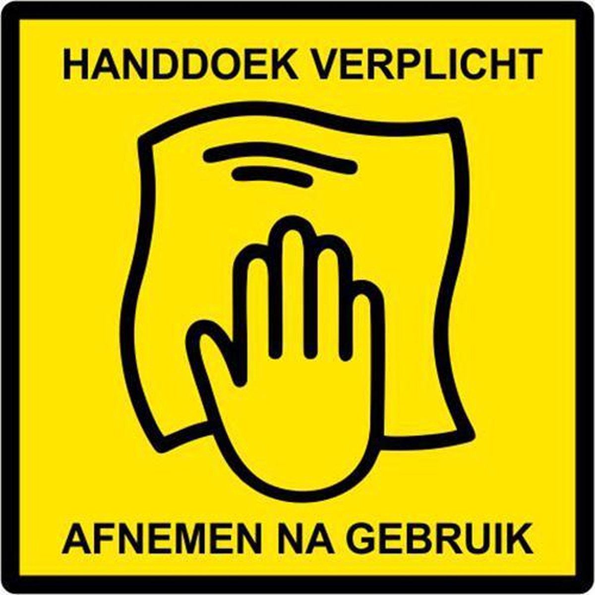 Handdoek verplicht - afnemen na gebruik - 40 x 40 mm - 10 stuks - wipe ...