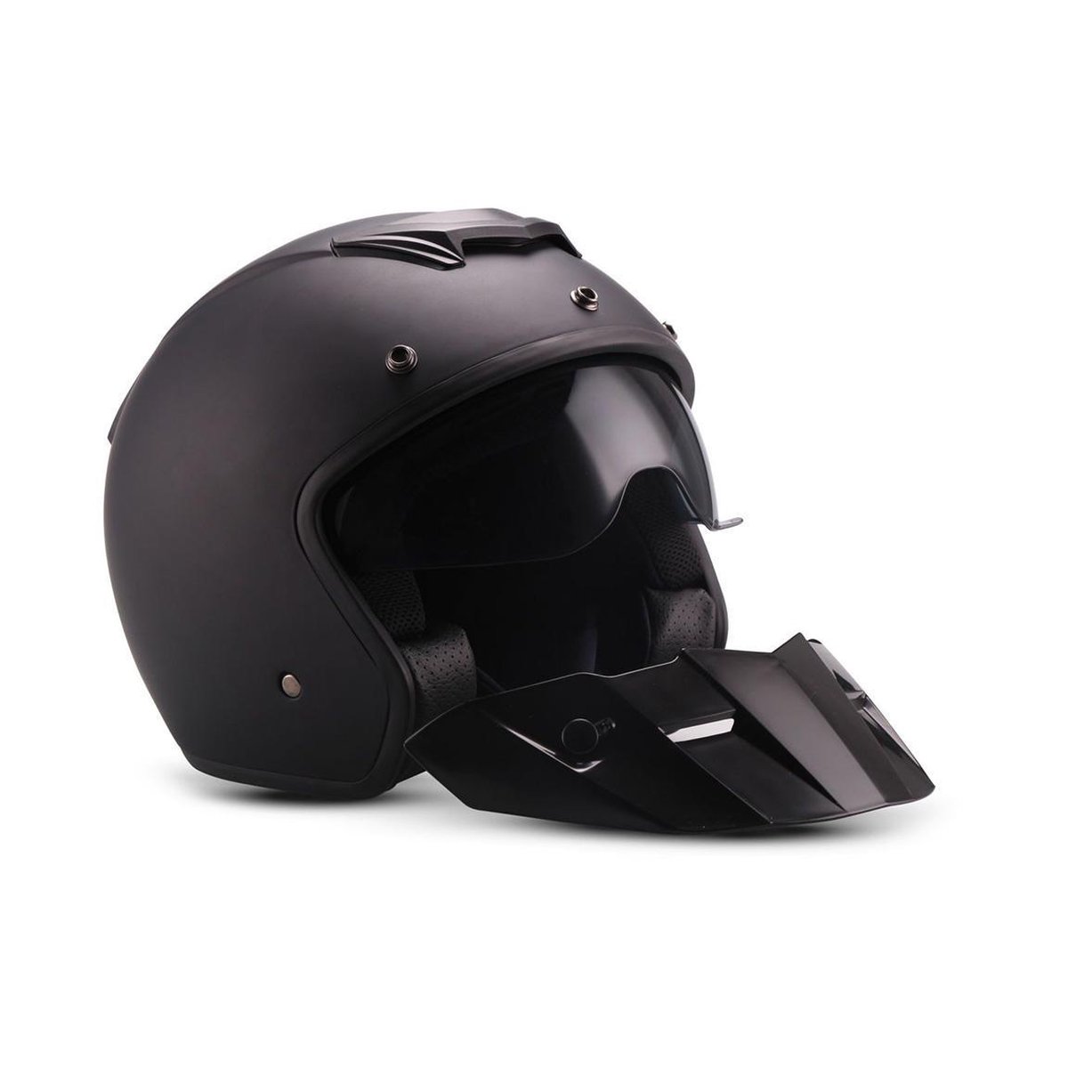 Moto S78 Mat zwart Jethelm politie helm voor scooter of motor met ...