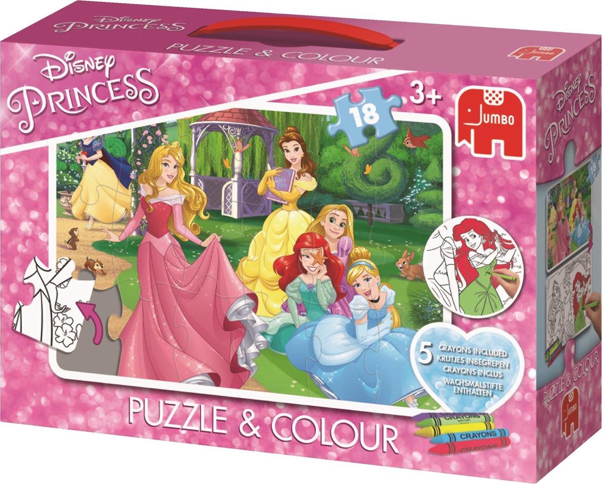 Jumbo Princess Puzzle &Colour Medium | bol.com