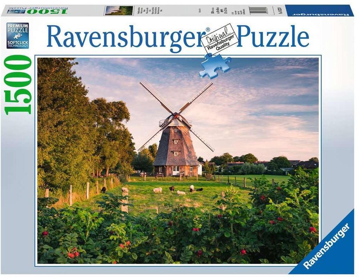 Ravensburger puzzel Windmolen aan de Oostzee - Legpuzzel - 1500 stukjes ...