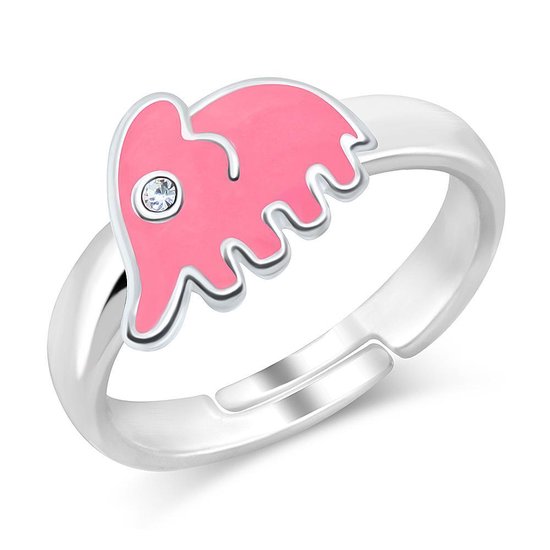 Joy|S - Zilveren roze olifant ring verstelbaar | bol.com