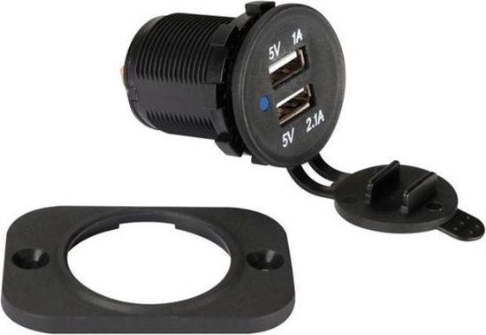 USB-LADER VOOR DE AUTO-INBOUW (12-24 VDC IN, 2 x 5 V UIT) (CC094) | bol.com