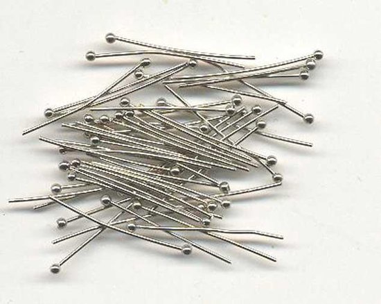 40 Ball Pins - 0,05mm x 20mm - Zilverkleurig | bol