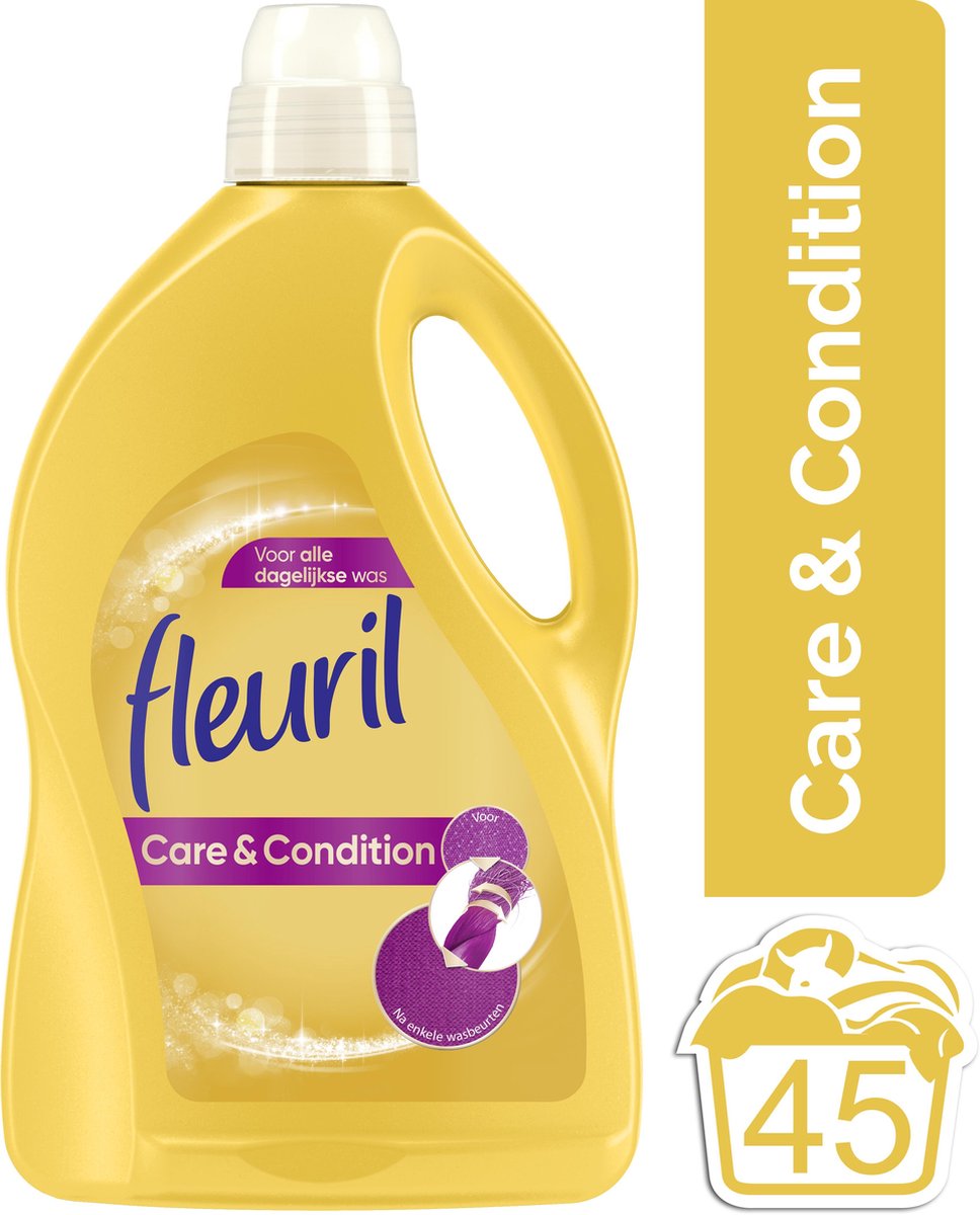 Fleuril Care & Condition Vloeibaar Wasmiddel - 45 wasbeurten | bol.com