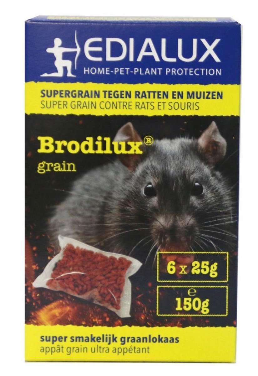 Edialux Brodilux Muizengif graanlokaas granen tegen ratten en muizen ...