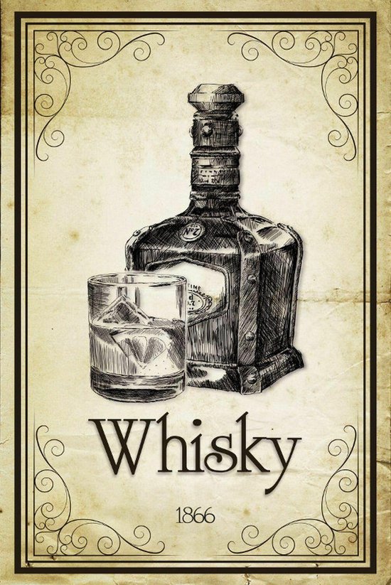 Wandbord - Whisky 1866 -20x30cm- | bol