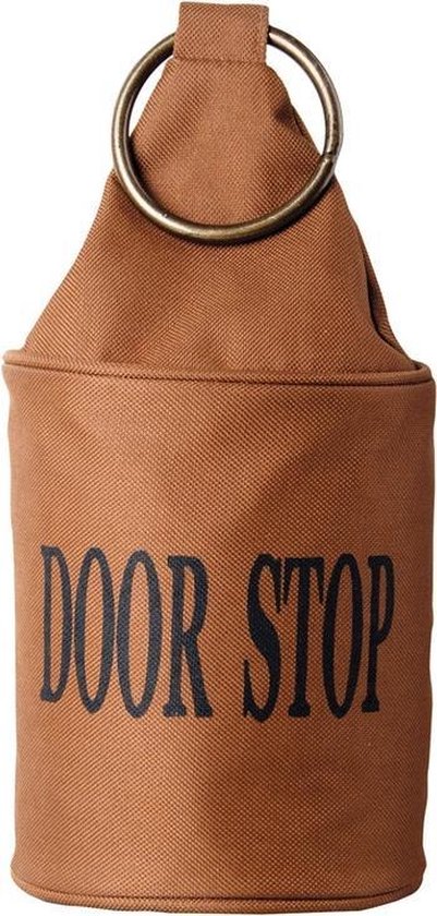 Canvas deurstopper bruin met ring - 28 x 13 cm - 2.7 kg - deurstop | bol