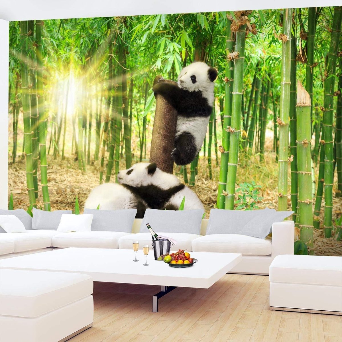 Foto Vliesbehang Muurposter Panda Bos Pandaberen B 308x220 cm | bol