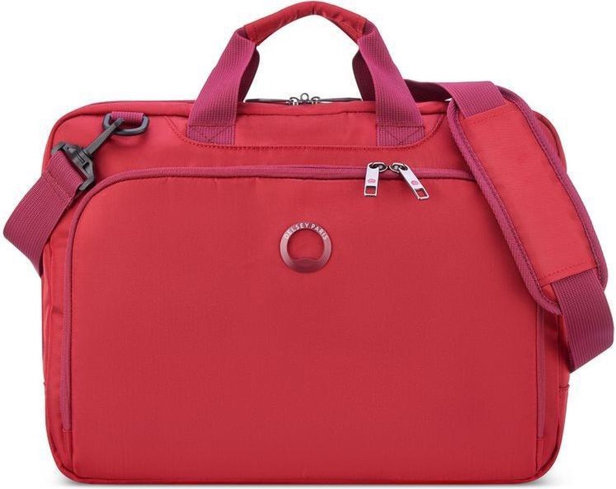 Delsey Esplanade Laptop Bag 2-CPT 15.6 Red | bol.com