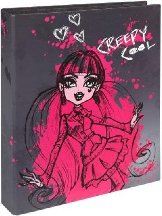 Monster High - 2 Ringmap A4 - Zwart / Roze - Schoolmap Kinderen Stoer ...