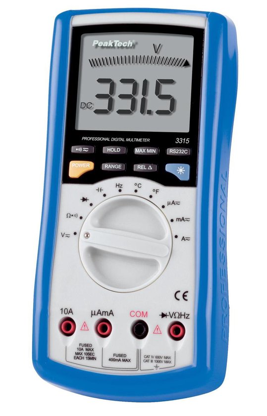 PeakTech 3315 - digitale multimeter - 600V AC / DC - 10A AC / DC - met ...