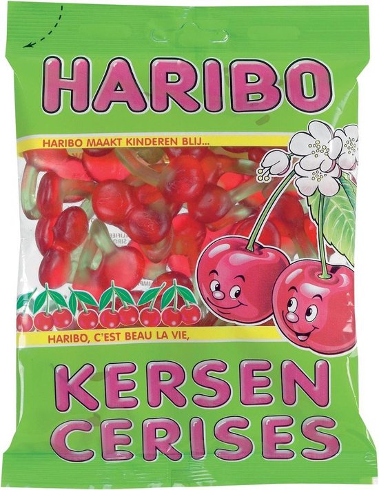Haribo snoep kersen, zak van 200 g | bol