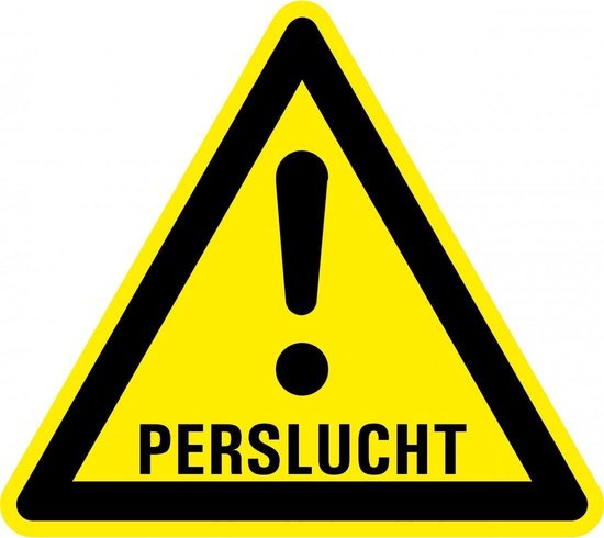 Waarschuwingssticker perslucht 50 mm - 10 stuks per kaart | bol.com