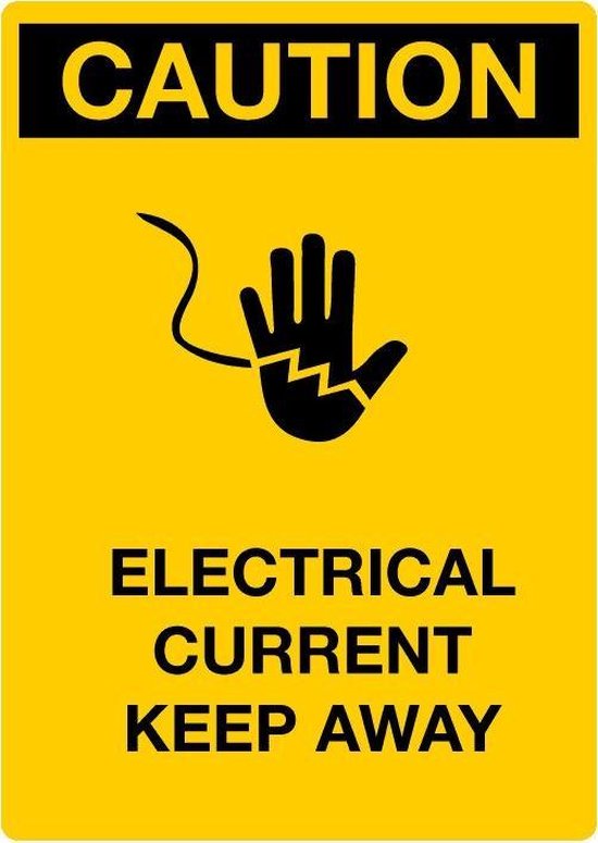 Sticker 'Caution: Electrical current keep away', 297 x 210 mm (A4 ...