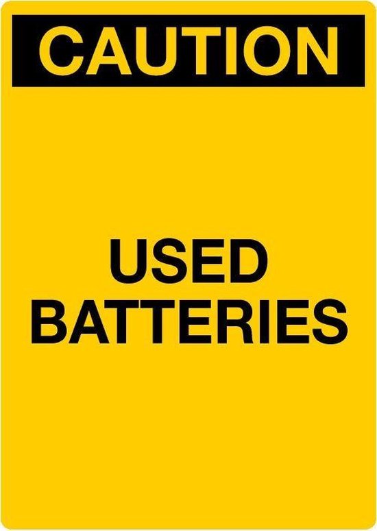 Sticker 'Caution: Used batteries' 210 x 148 mm (A5) | bol.com