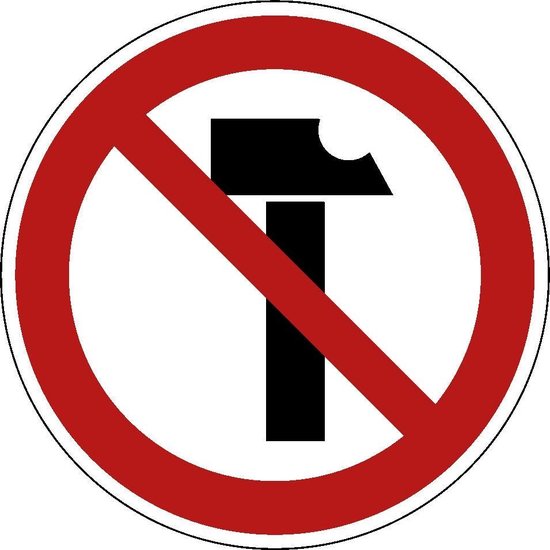 Verboden voor hamers sticker 200 mm | bol.com