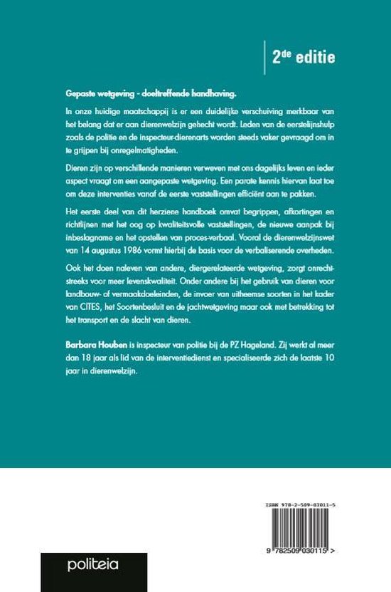Handhaving Dierenwelzijn | 9782509030115 | Barbara Houben | Boeken | bol