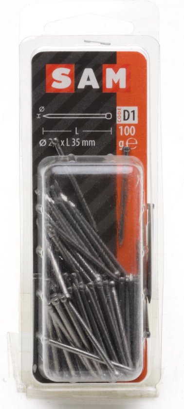 SAM Nagel platte kop Staal onbehandeld 2,0x35mm 100 stuks | bol