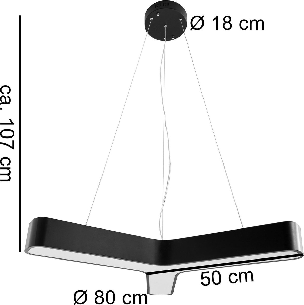 Hanglamp | LED Lamp | Y-vorm | Mat zwart | bol.com