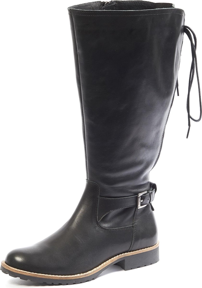 GABYLOU - LEREN Ruiterlaarzen XXL met veters voor BREDE KUITEN - Model ...
