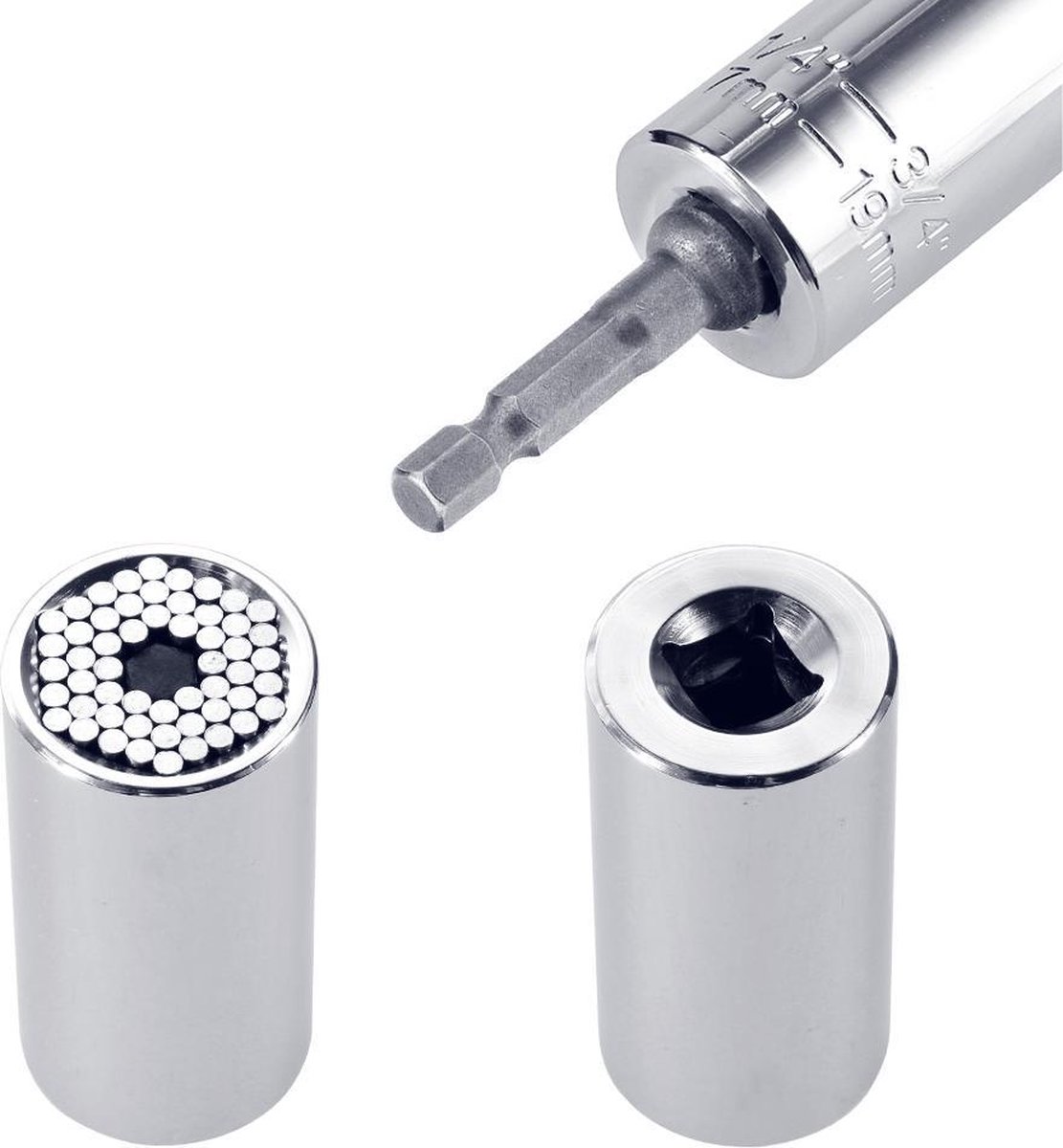 Unidriver - Universele dopsleutel - 7/19 mm | Incl. boormachine adapter ...